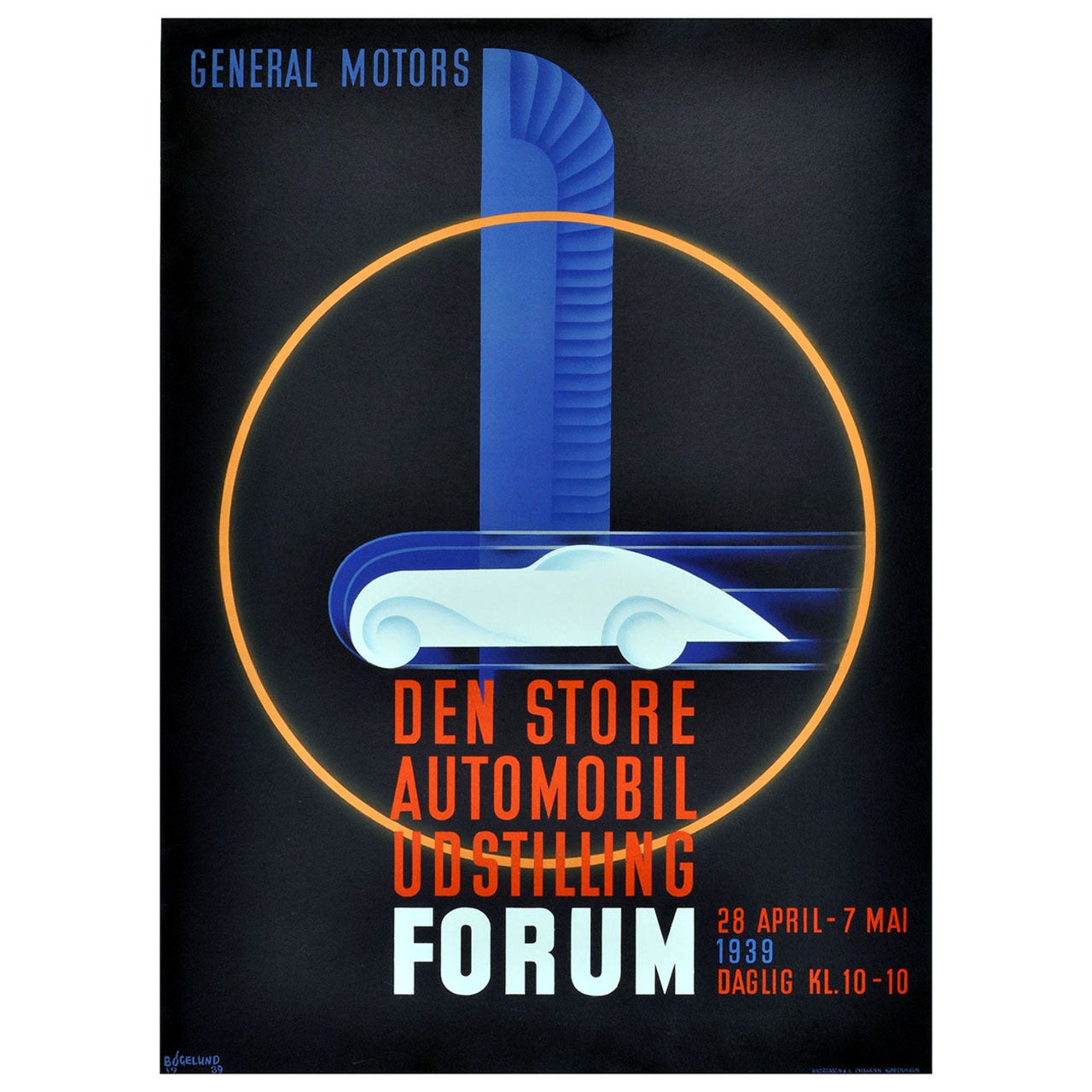 Original Art Deco Advertising Poster for General Motors by Thor ...