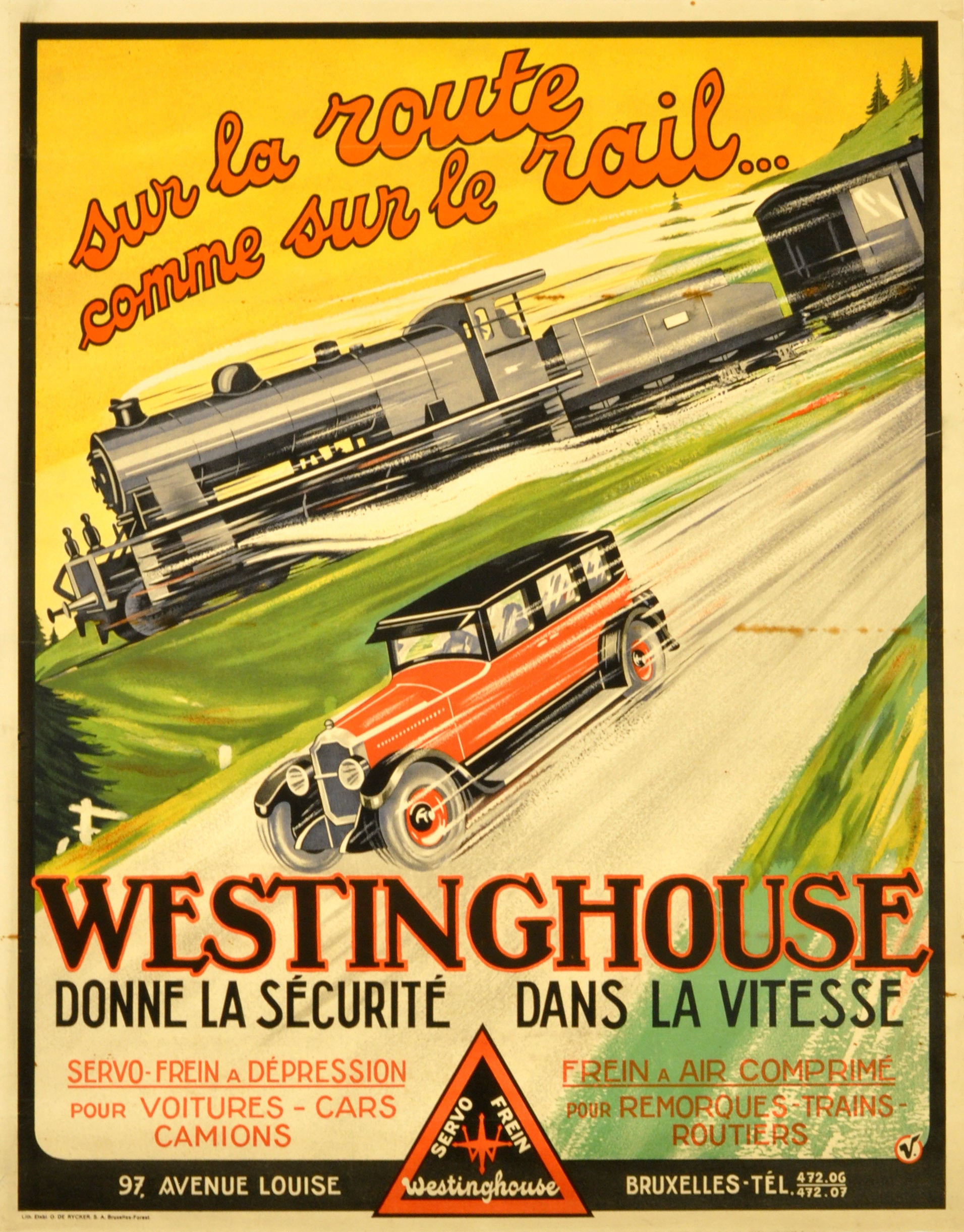 Original 1930s Advertising Poster For Westinghouse - Dynamic Car And ...