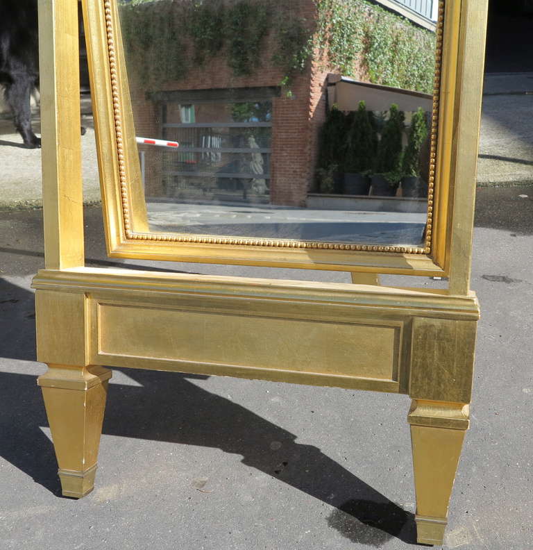 Swivel Foot Mirror Gilded with Gold Leaf at 1stDibs