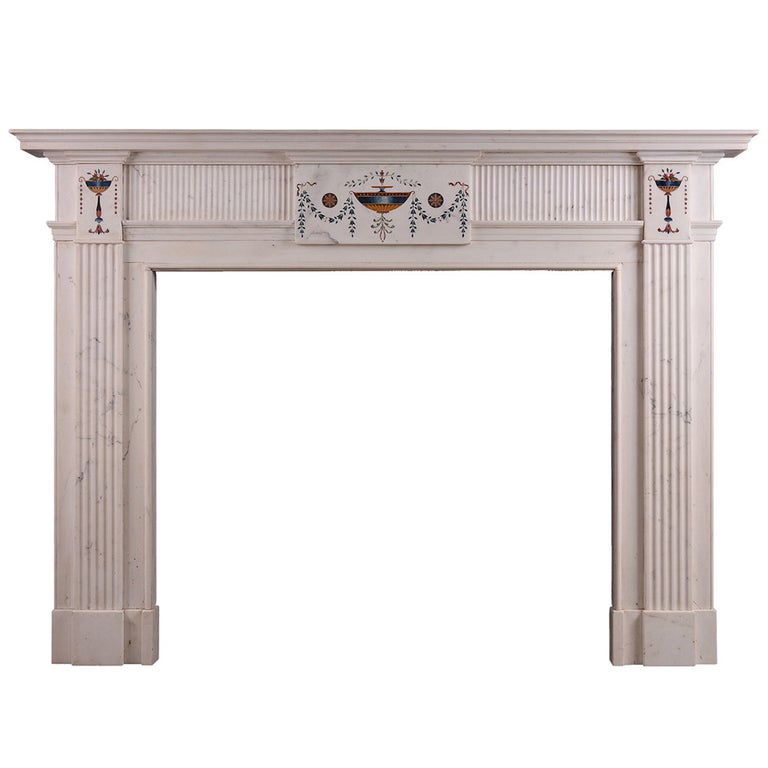 Irish Statuary Marble Fireplace Mantel in the Manner of Pietro Bossi ...