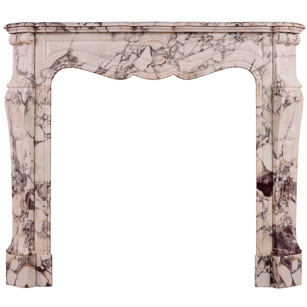 French Provencale Fireplace in Breche Violette Marble For Sale at ...
