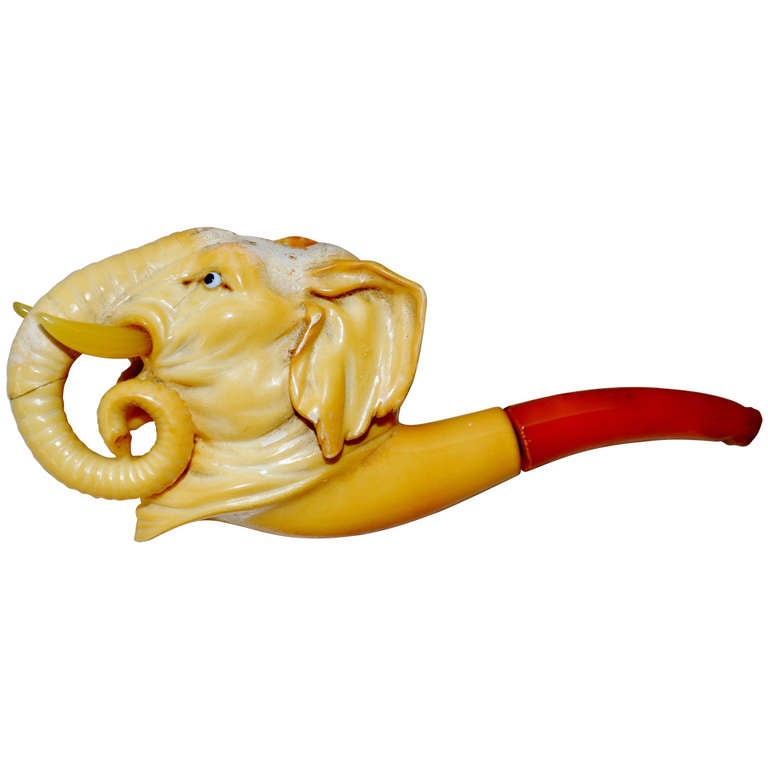 19th Century Elephant Meerschaum Pipe at 1stDibs