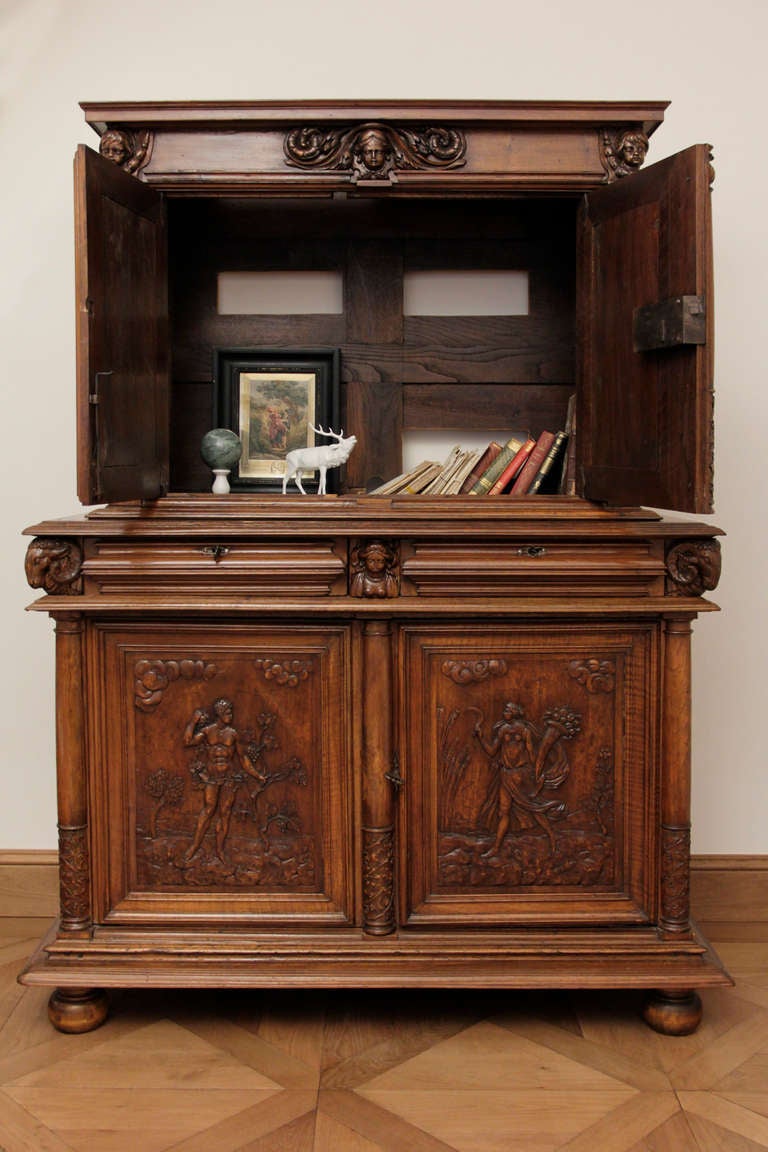 Gorgeous Renaissance Cabinet With Wonderful Details For Sale at 1stDibs