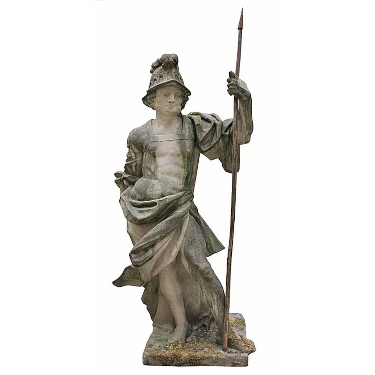 Gorgeous Sandstone Sculpture Depiction of Mars, Mid-Late 18th Century ...