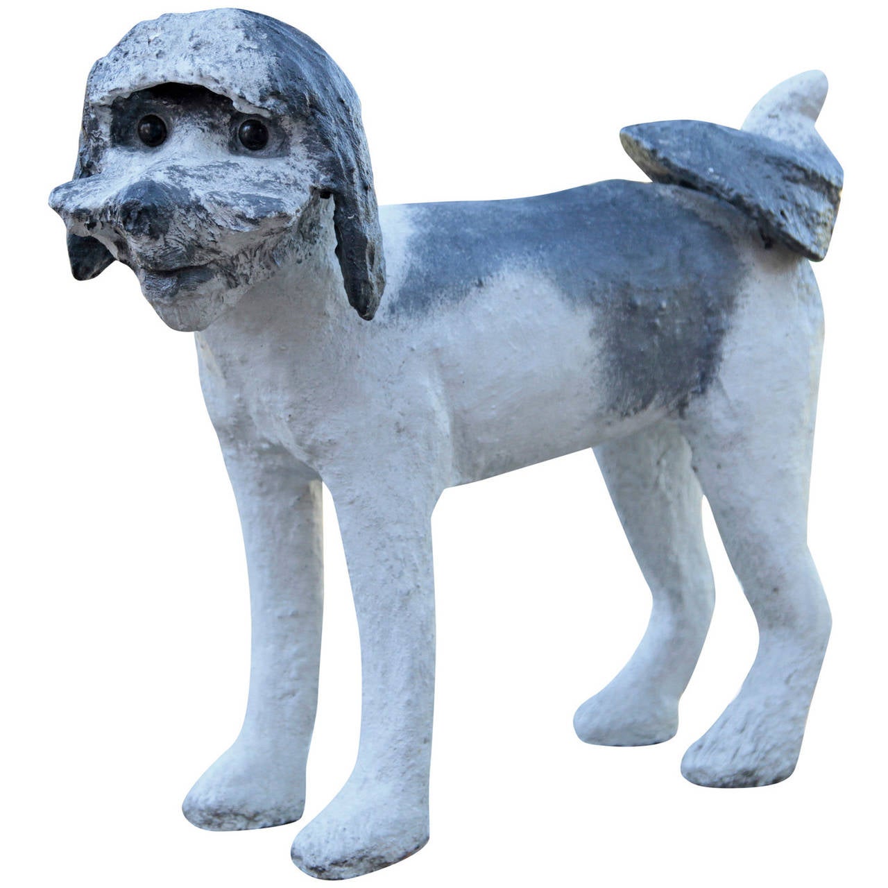 Cast Stone Dog Sculpture Hand-Painted by Kiefer from the 1950s For Sale ...