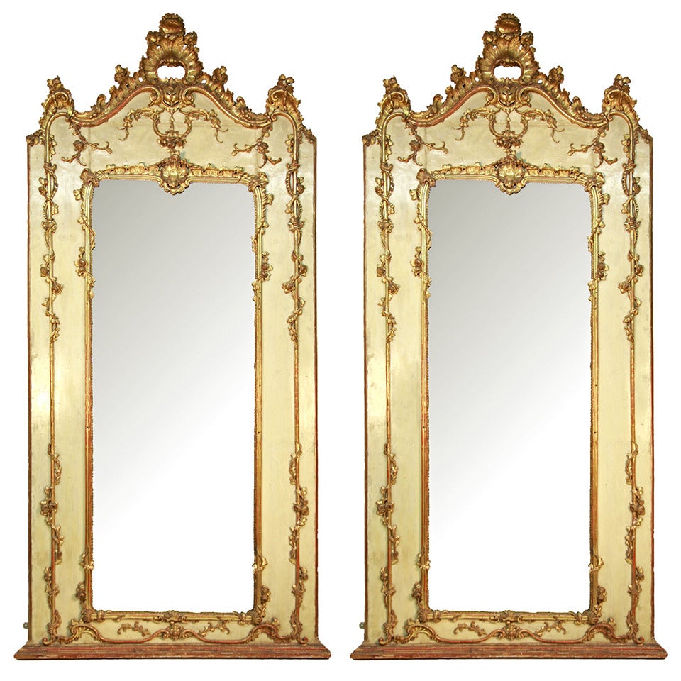Magnificent Pair of Napoleon III Hall Mirrors at 1stDibs