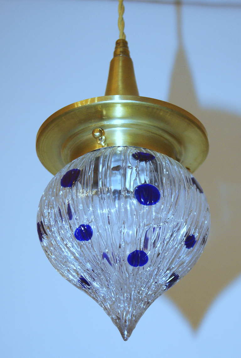 L. Bauer attr. Gorgeous Loetz Art Nouveau Suspended Lamp Vienna, circa ...