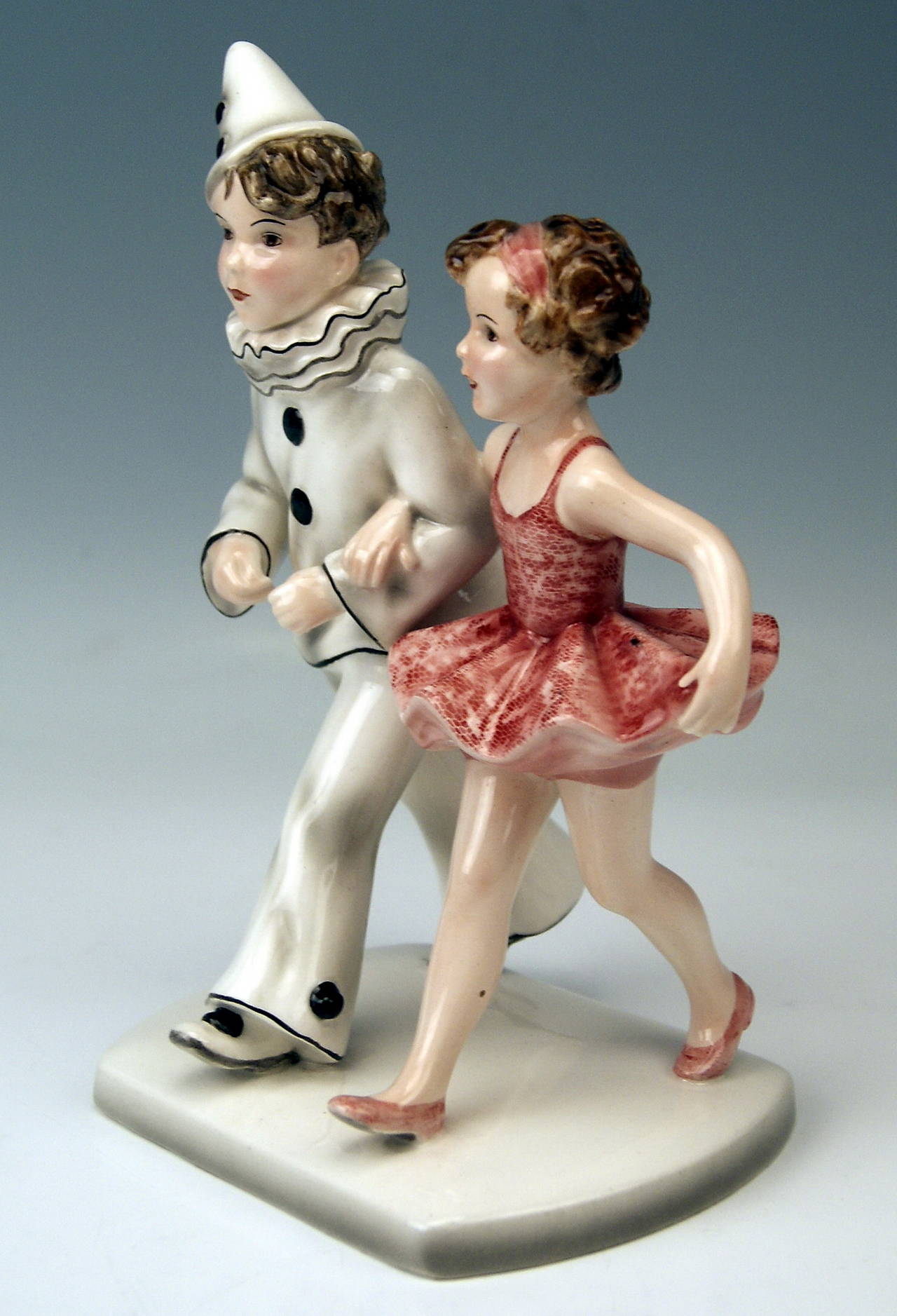 Goldscheider Vienna Figurine Group Boy and Girl by Stefan Dakon, circa ...