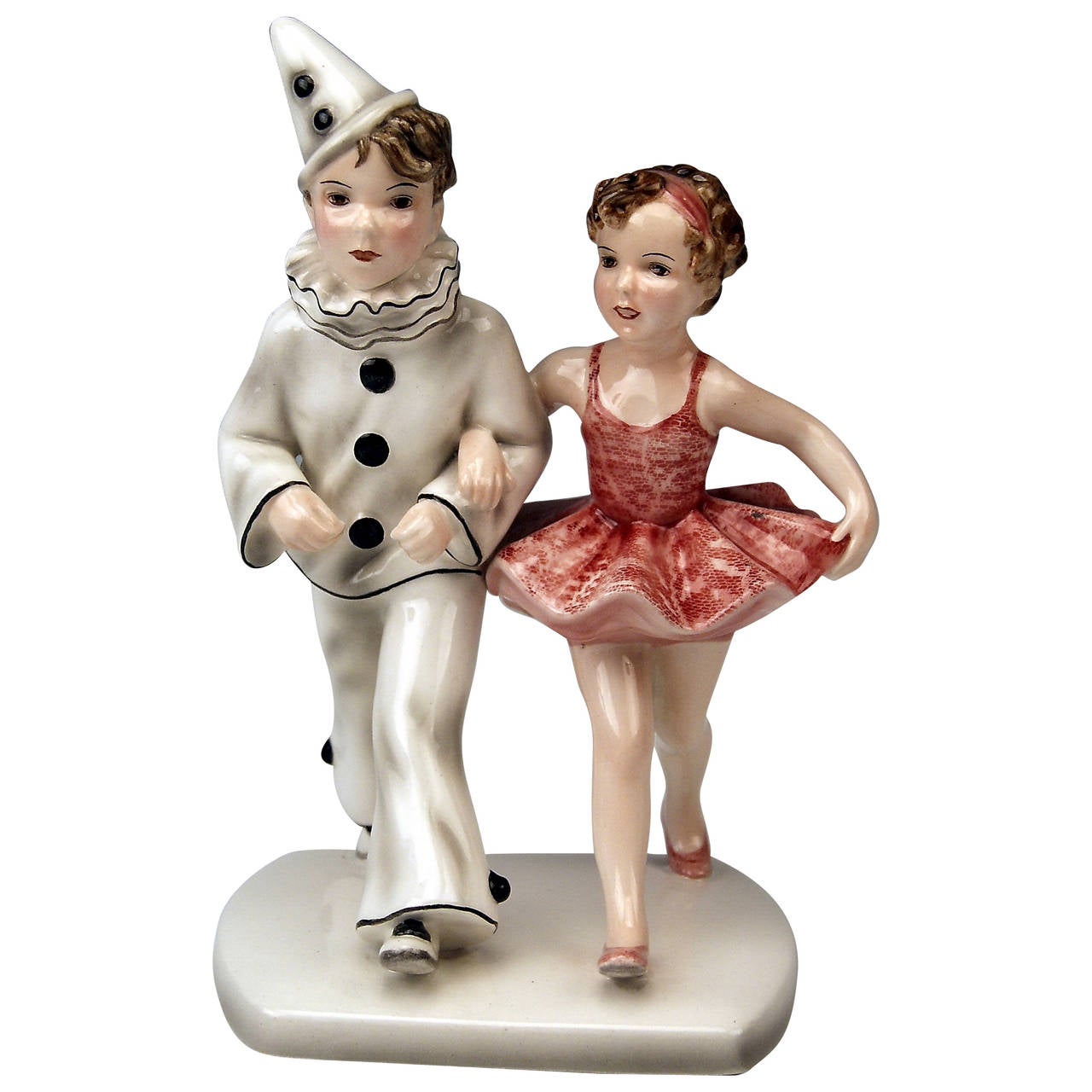 Goldscheider Vienna Figurine Group Boy and Girl by Stefan Dakon, circa ...