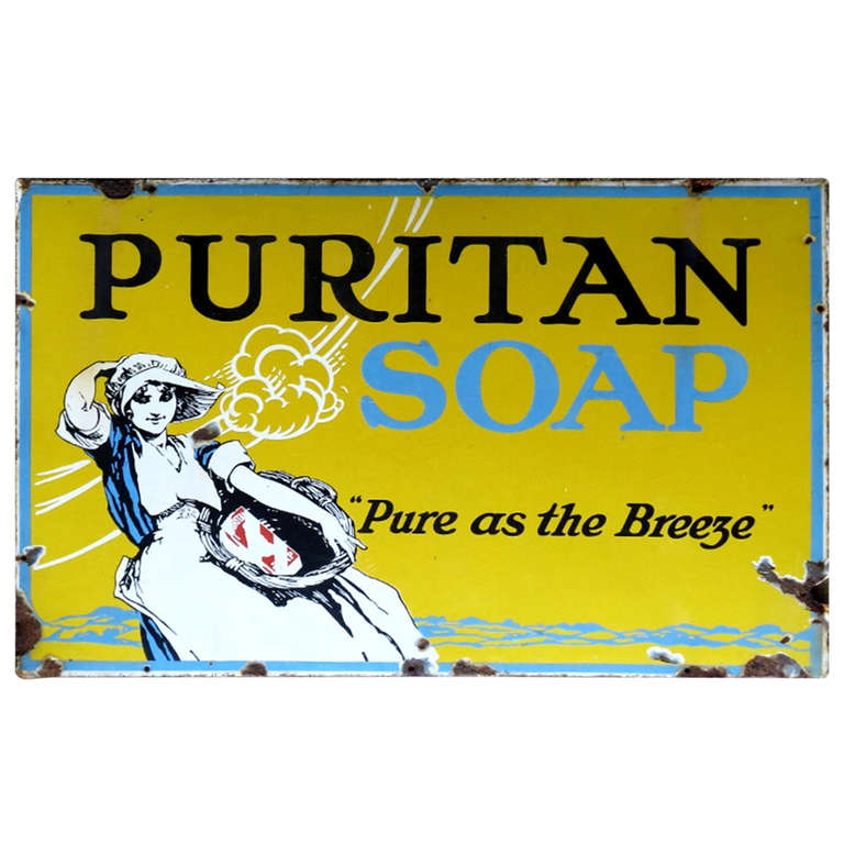Advertising sign for Puritan Soap, Pure as the Breeze, England, 1910 ...