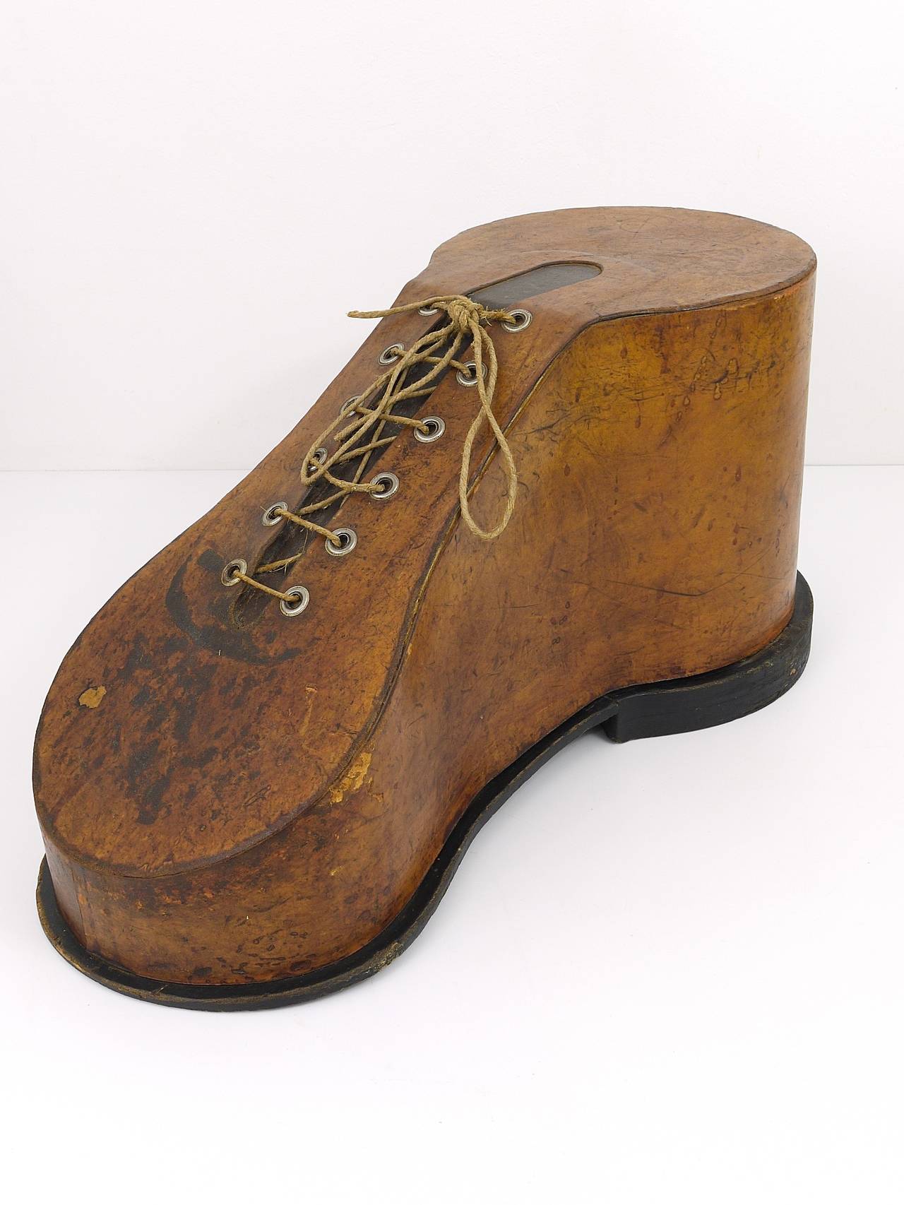 Unique Leather Shoe Stool Footstool from an Old Shoe Store, France ...