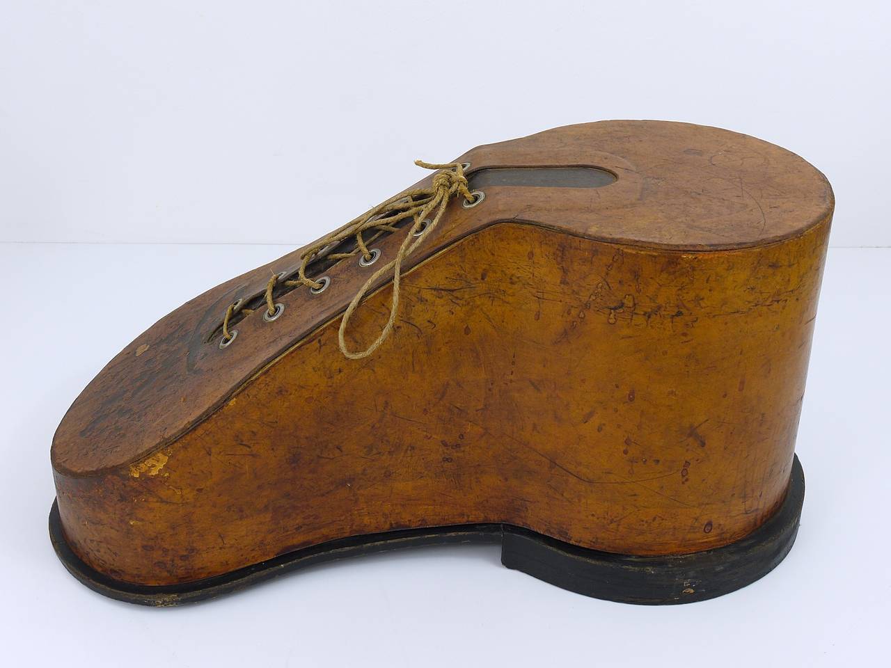 Unique Leather Shoe Stool Footstool from an Old Shoe Store, France ...