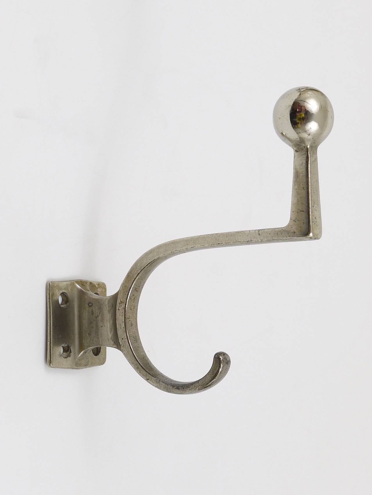 Set of Four Beautiful Art Deco Nickel Plated Wall Hooks, Austria 1930s ...