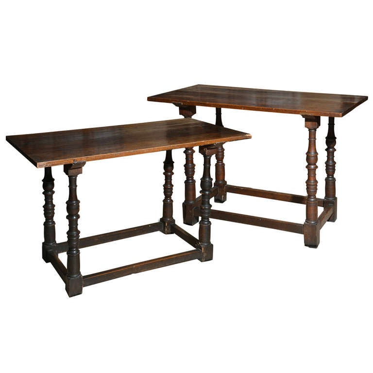 A Pair of 17th Century Italian Tables a " Rocchetto" For Sale at 1stDibs