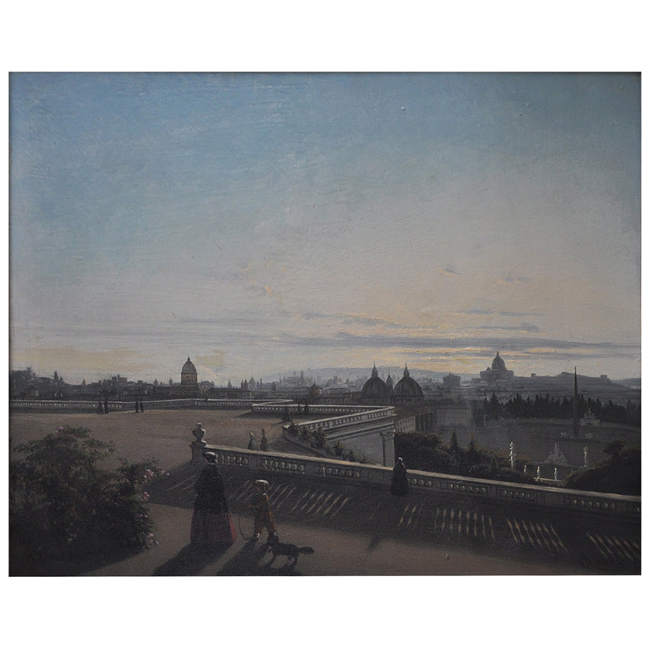 Domenico Roscio Painting, "a View of Rome from Pincio" For Sale at 1stDibs