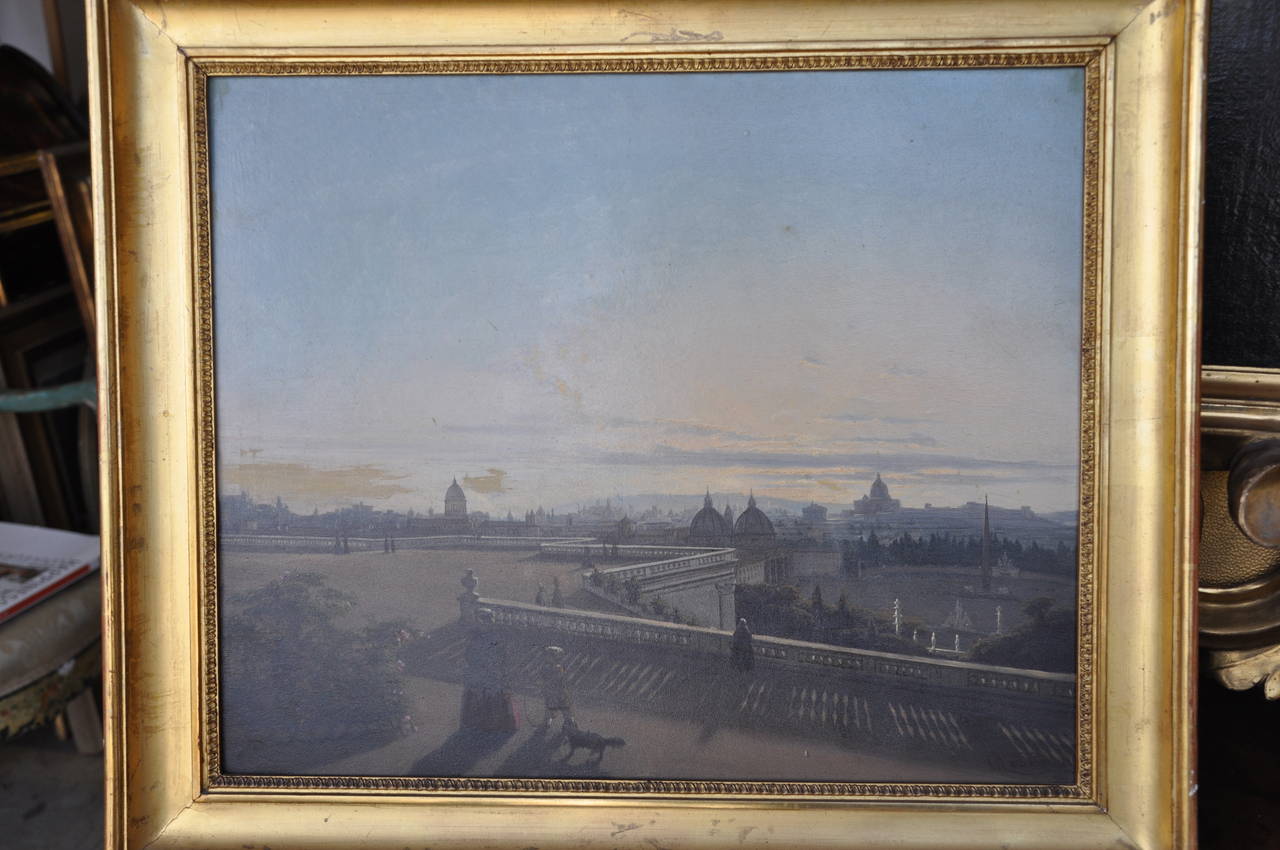 Domenico Roscio Painting, "a View of Rome from Pincio" For Sale at 1stDibs