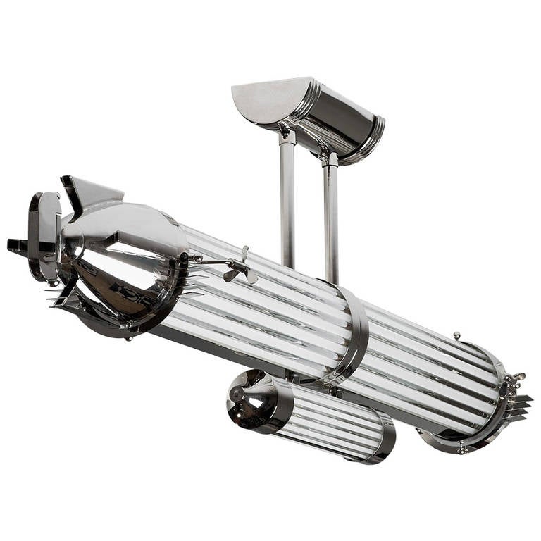 German Art Deco Ceiling Lamp, "Zeppelin" For Sale at 1stDibs