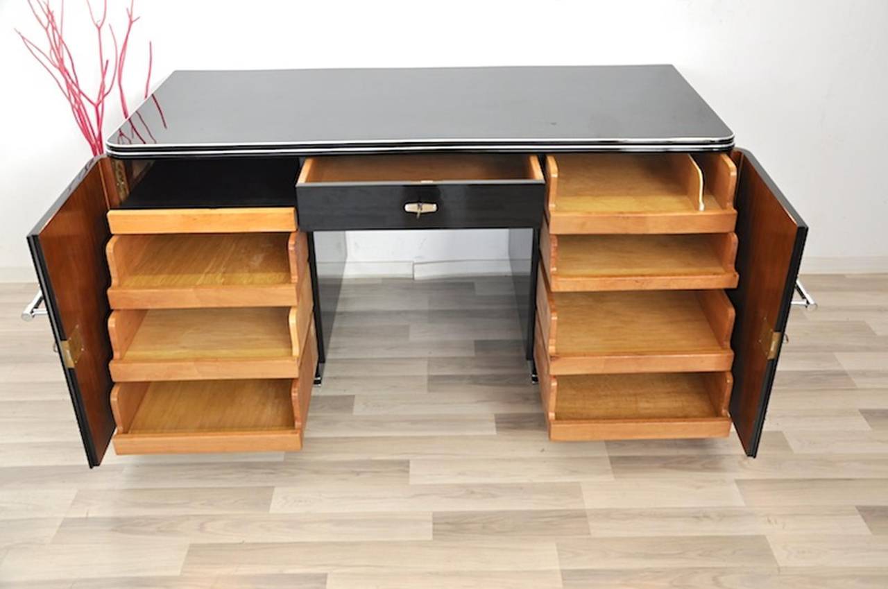 Art Deco Desk Chrome Liner at 1stDibs | desk liner