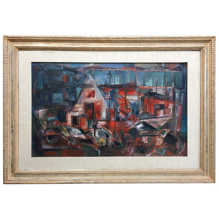"Modernist Port Scene" Painting by San Francisco Artist Jon Cornin at ...