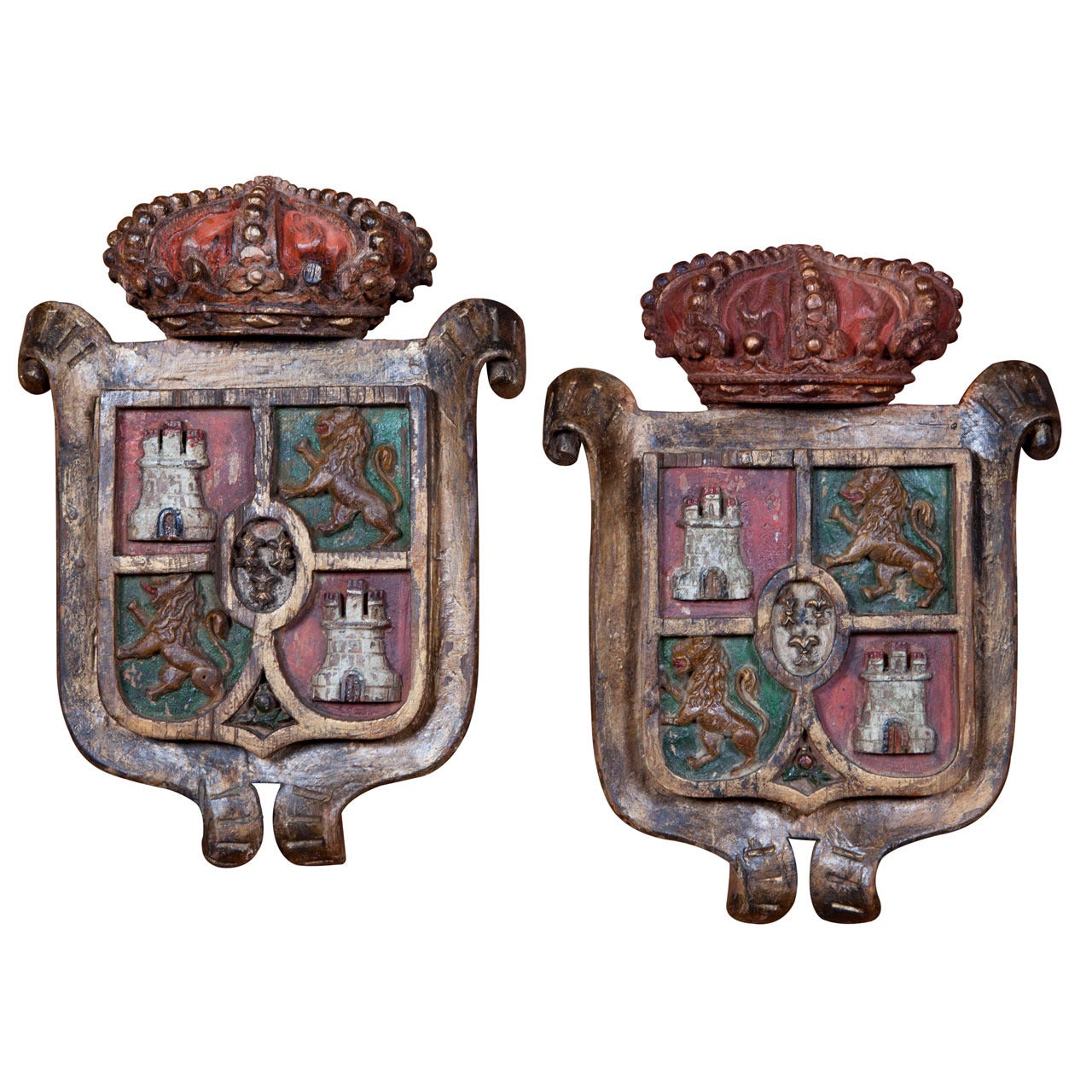 Pair of Heraldic Crest Plaques at 1stDibs