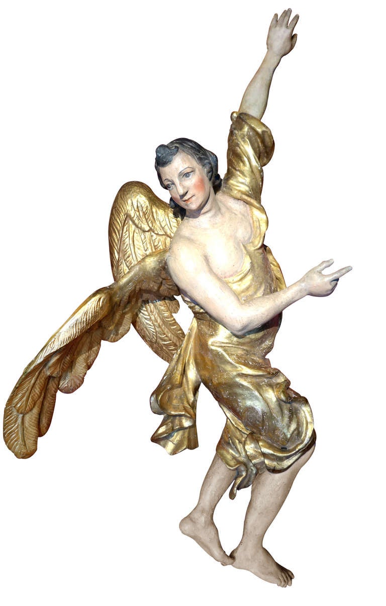 Monumental Pair of 18th Century Austrian Carved and Gilded Angels at ...