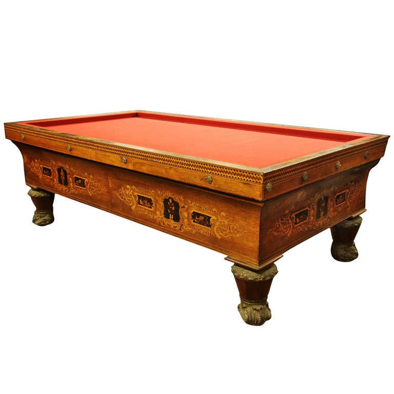 19th Century french Billiards Table, marquetry at 1stDibs