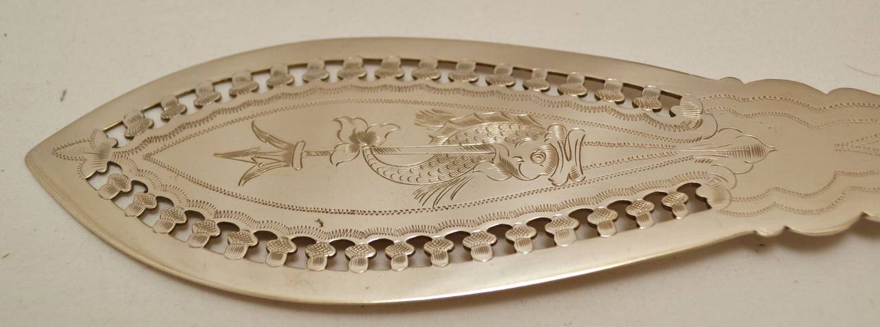 English Silver Plated Boxed Fish Servers For Sale at 1stDibs