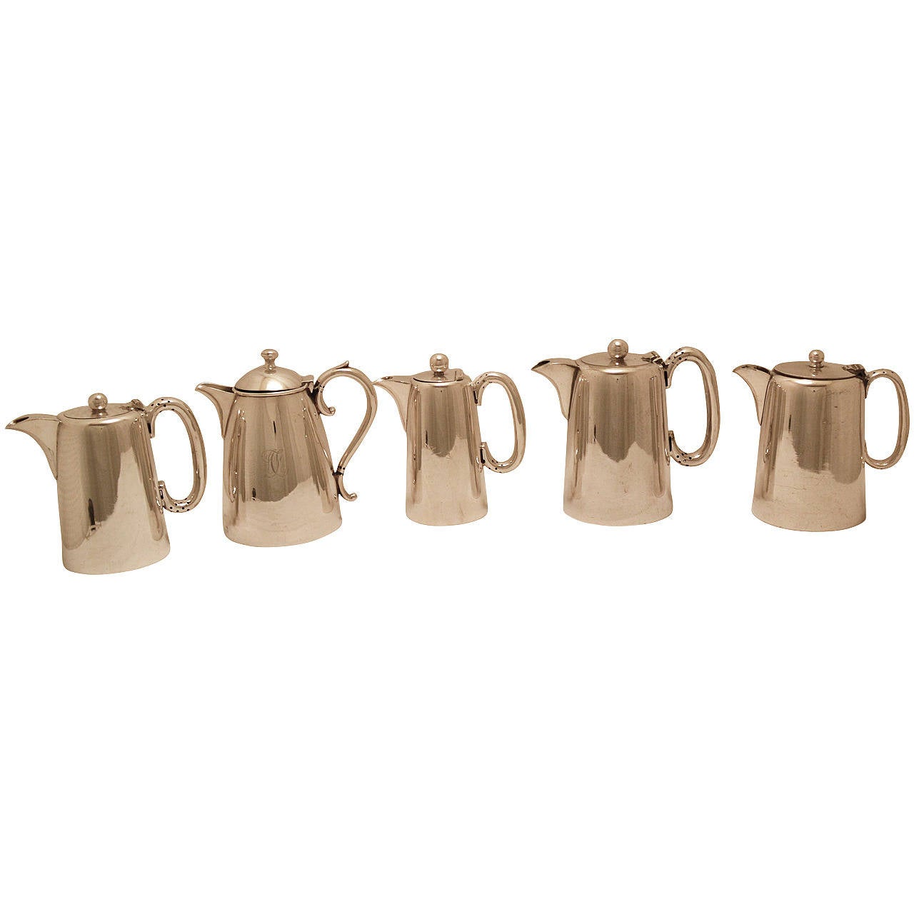 Lot of Five English Silver-Plated Hotel Style Water Pots For Sale at ...