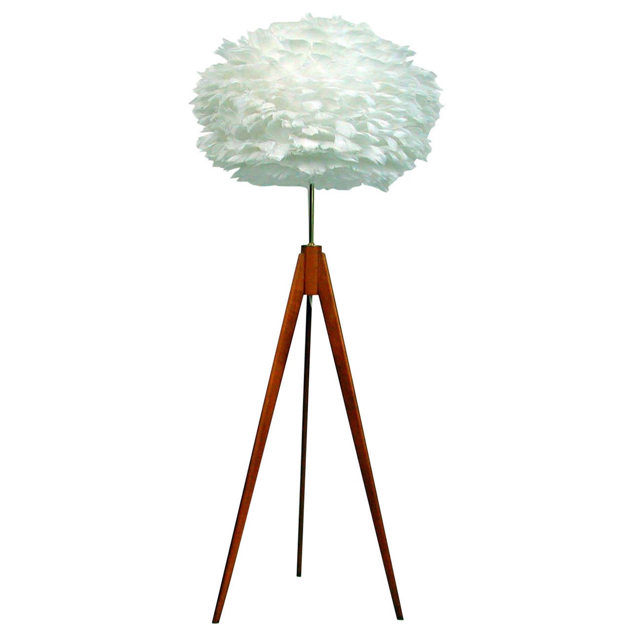 Danish Tripod Teak Floor Lamp with Vita EOS Goose Feathers Shade, 1960s ...