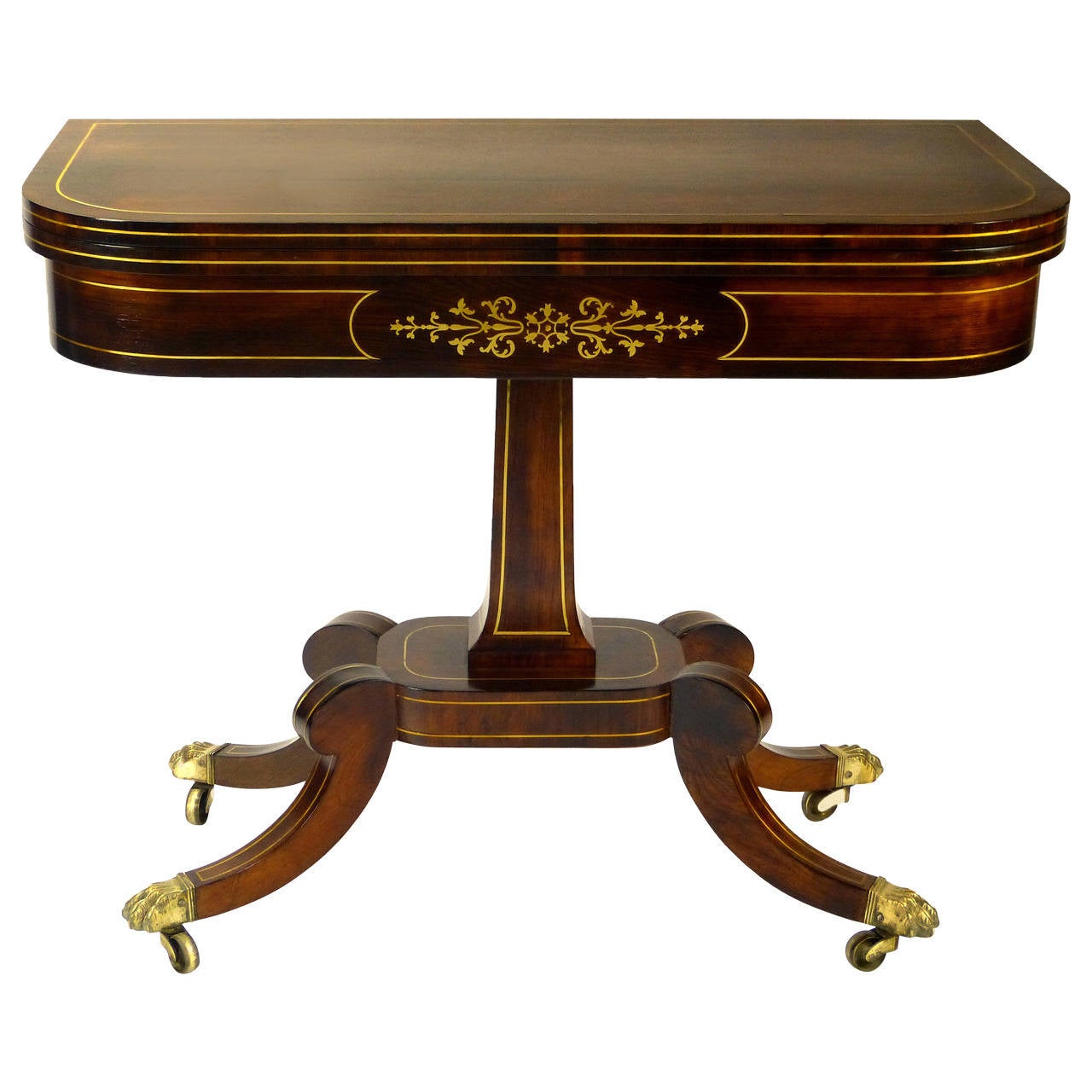 Early 19th Century Rosewood and Brass Regency Games Table at 1stDibs