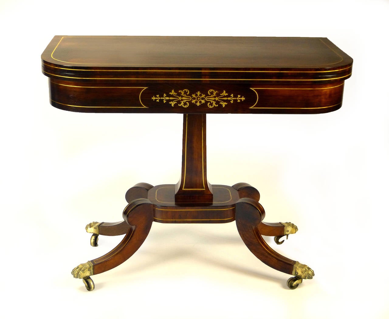 Early 19th Century Rosewood and Brass Regency Games Table at 1stDibs