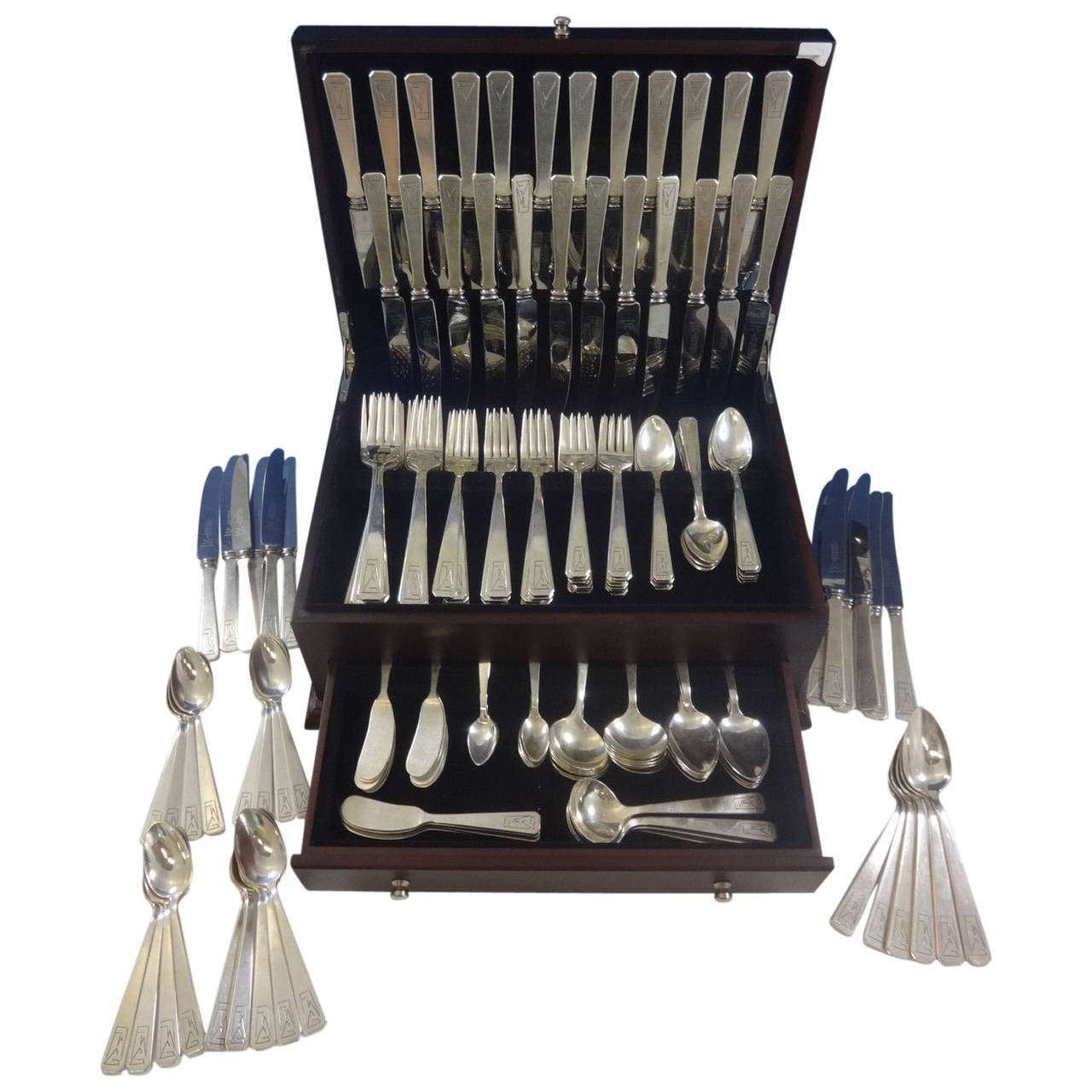 Pattern 15 by Dirk Van Erp Sterling Silver Flatware Set Service Arts ...