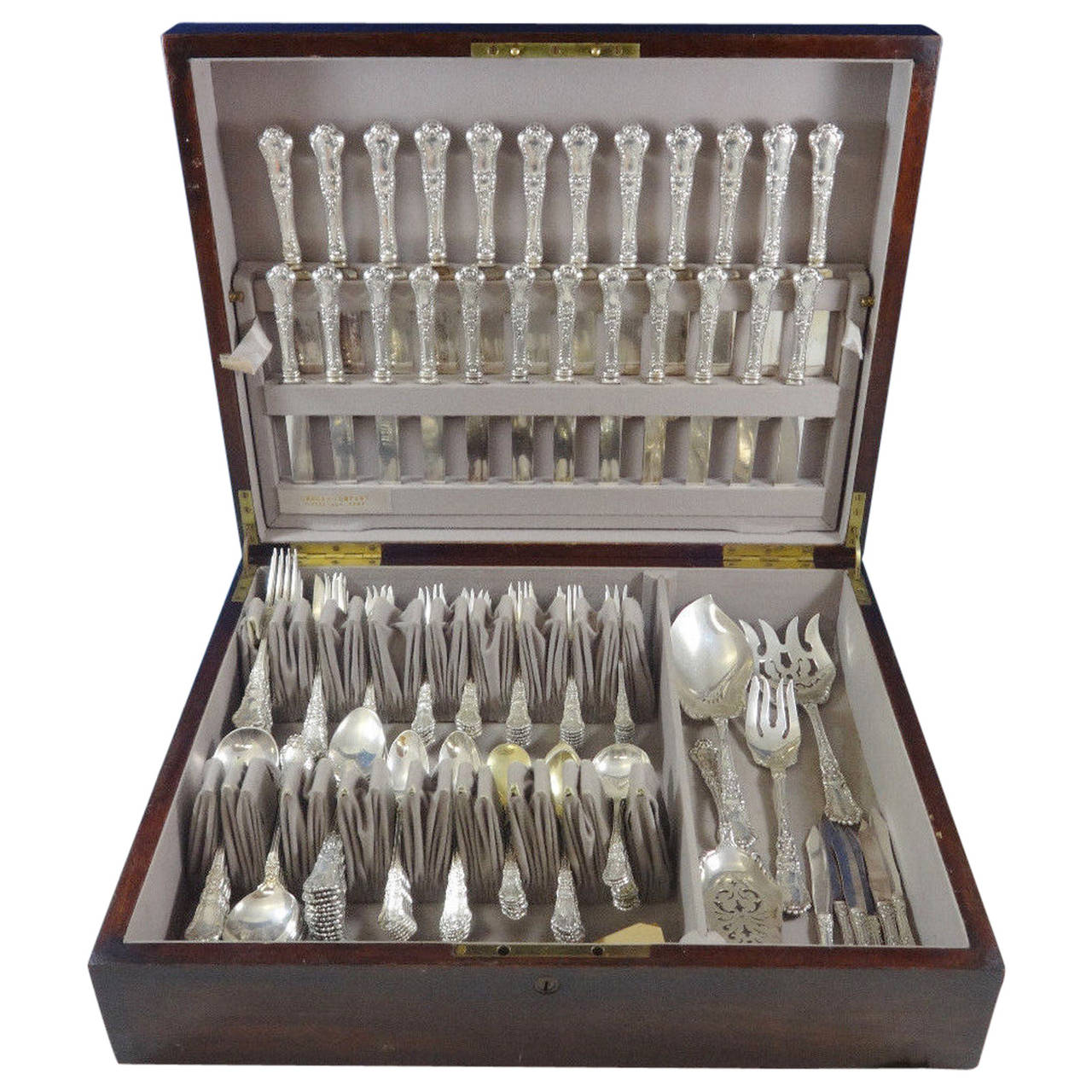 Baronial Old by Gorham Sterling Silver Flatware Set 12 Service, 144 ...