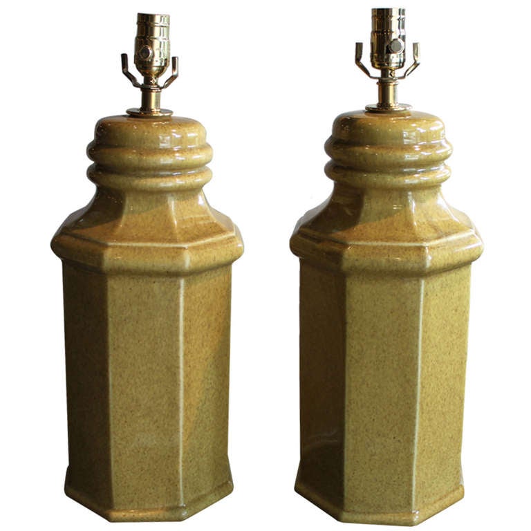 Octagonal Ceramic Table Lamps at 1stDibs
