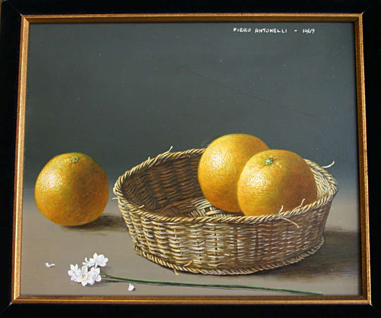 Oil on Panel of Oranges, Piero Antonelli 1969 at 1stDibs