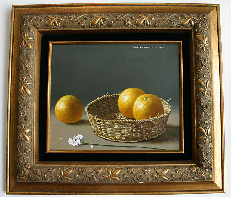 Oil on Panel of Oranges, Piero Antonelli 1969 at 1stDibs