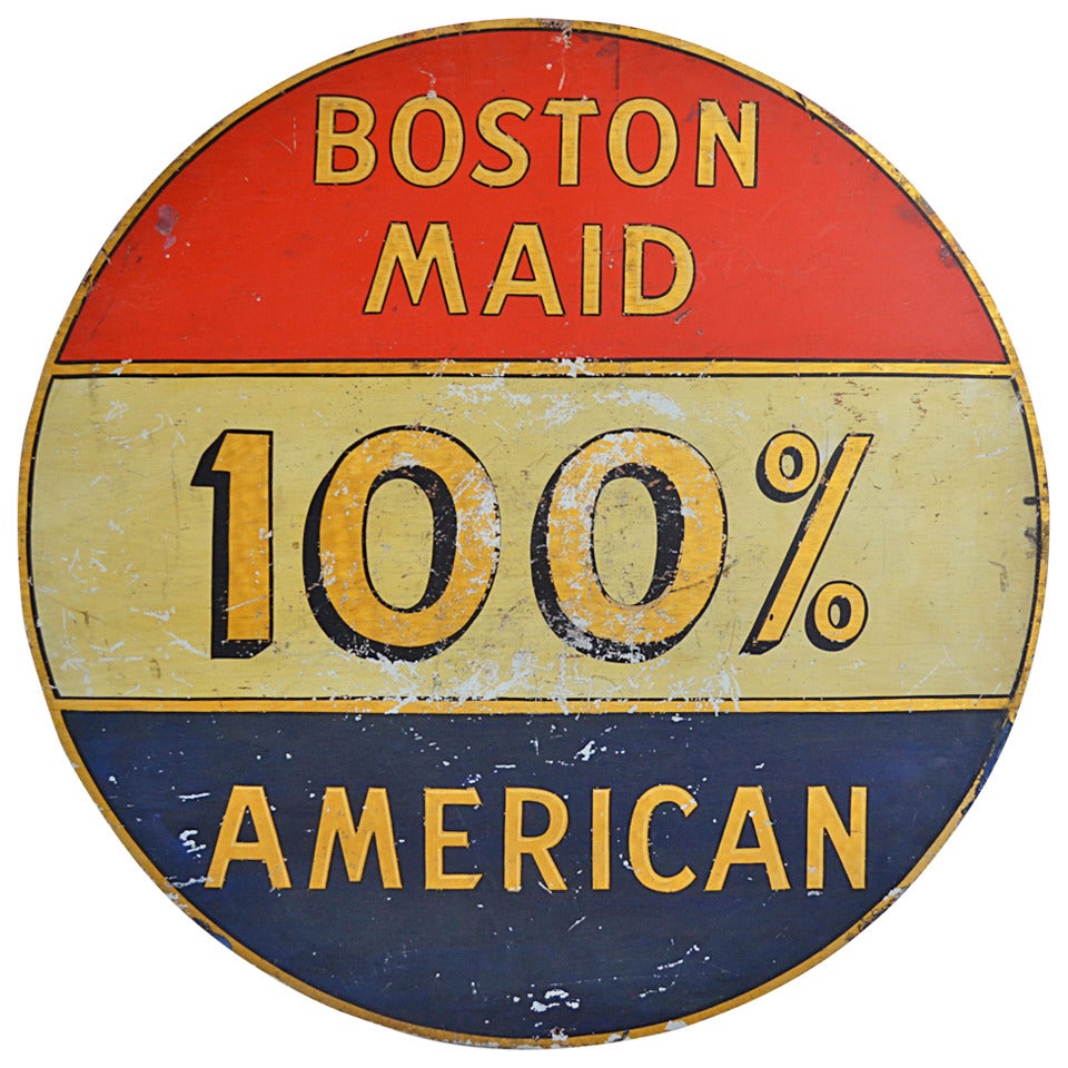 Boston Maid Trade Sign at 1stDibs