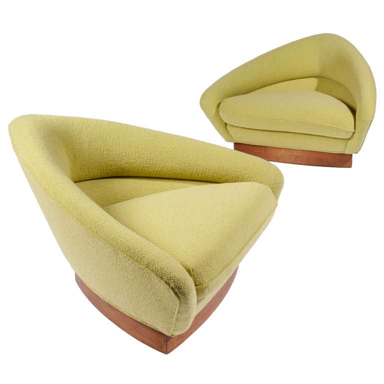Pair of Adrian Pearsall Triangular Lounge Chairs at 1stDibs