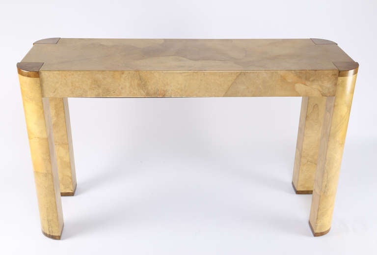 Karl Springer "Angular Leg" Console in Parchment, circa 1970s For Sale ...