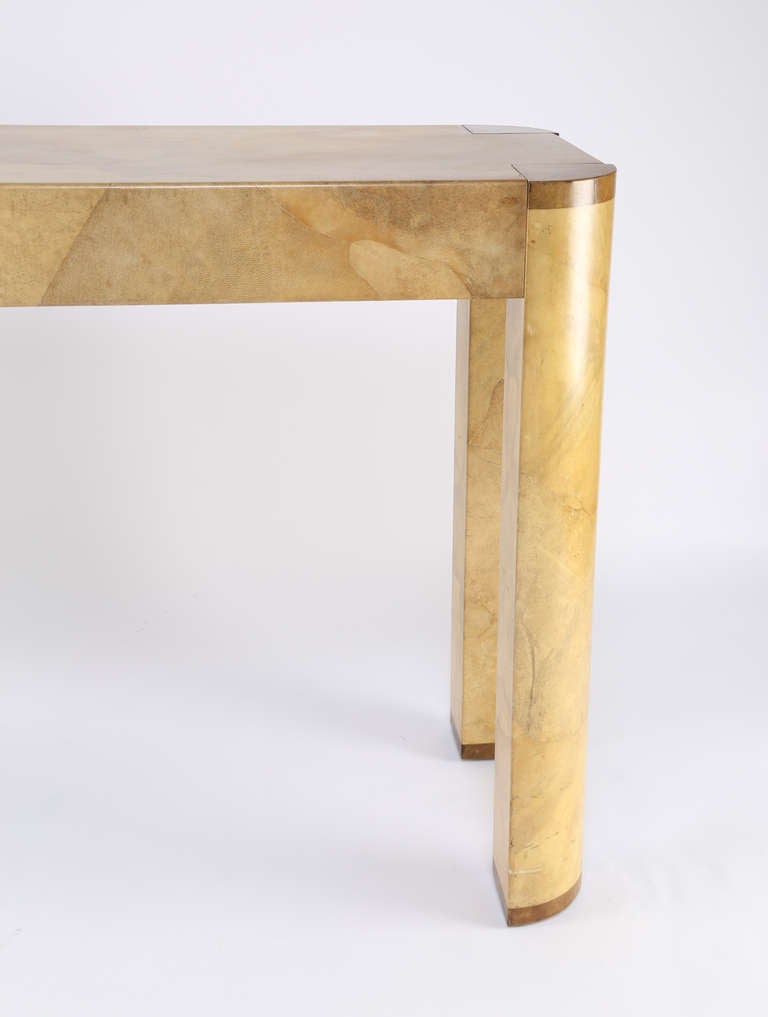 Karl Springer "Angular Leg" Console in Parchment, circa 1970s For Sale ...