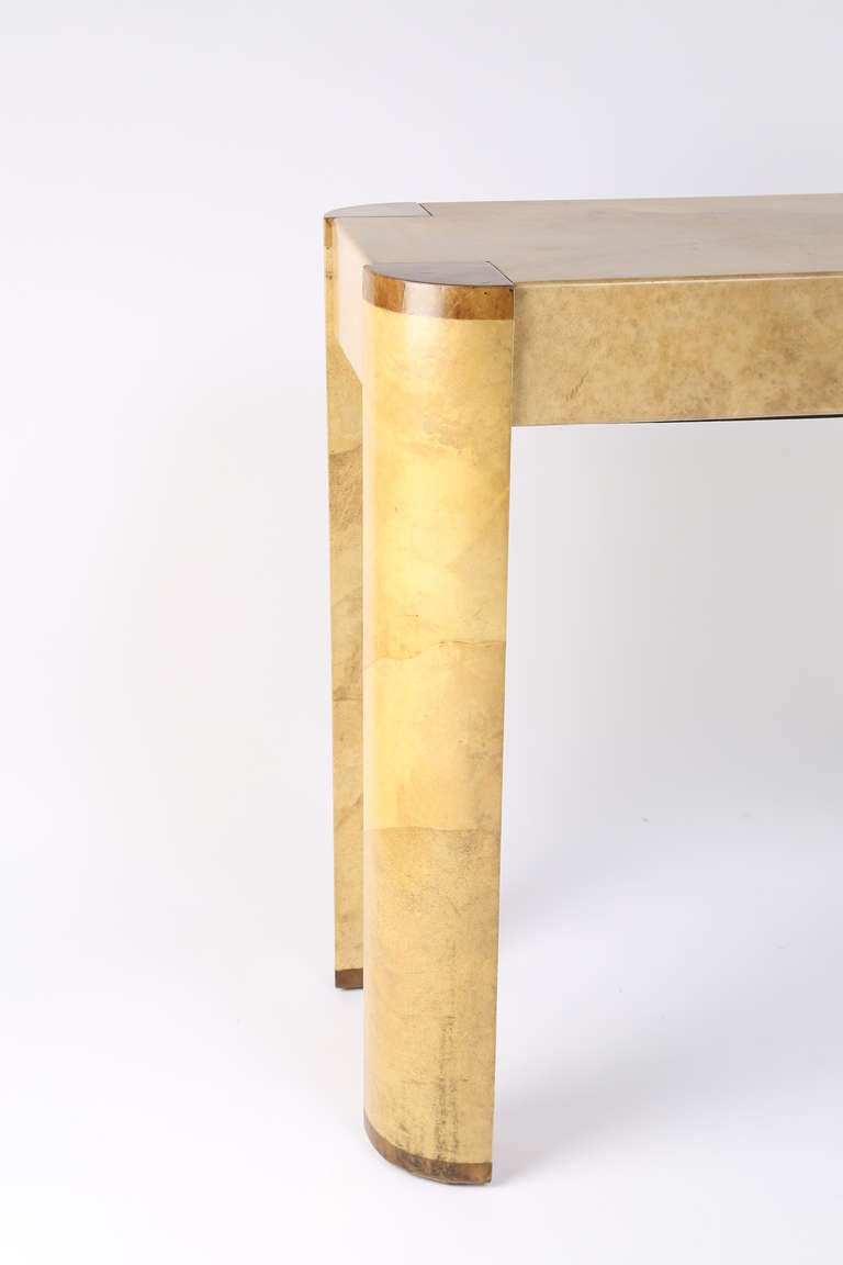 Karl Springer "Angular Leg" Console in Parchment, circa 1970s For Sale ...