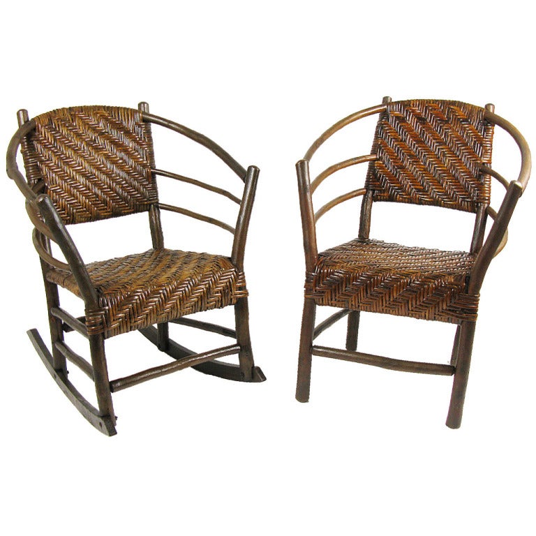 Pair of Old Hickory Hoop Arm Chairs at 1stDibs