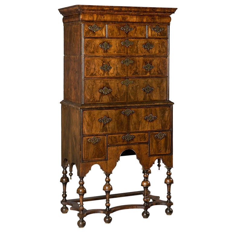 Walnut Chest On Stand Circa 1710, Exceptionally Tall, Wonderful Colour ...