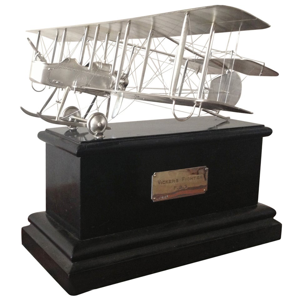 Important Silver Model of a Vickers Gunbus For Sale at 1stDibs