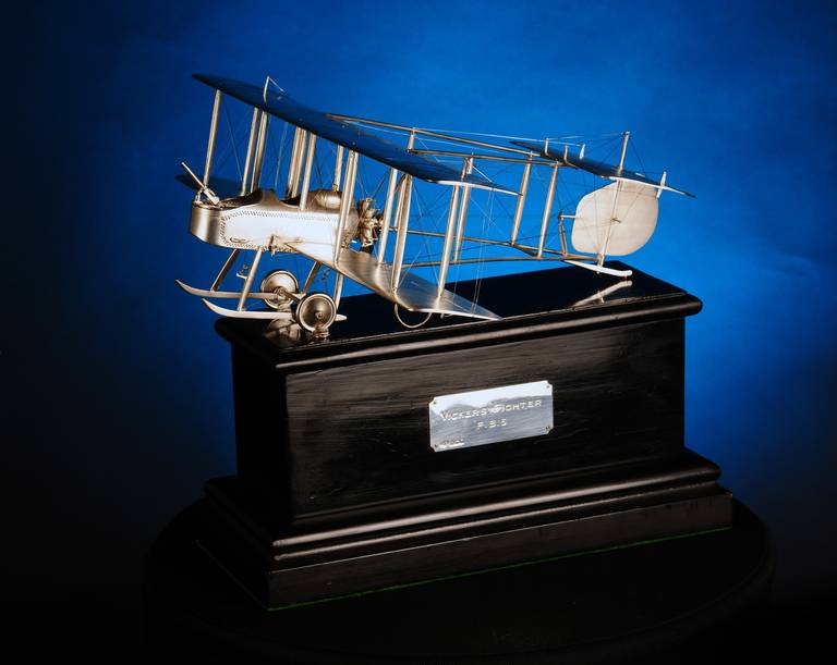 Important Silver Model of a Vickers Gunbus For Sale at 1stDibs