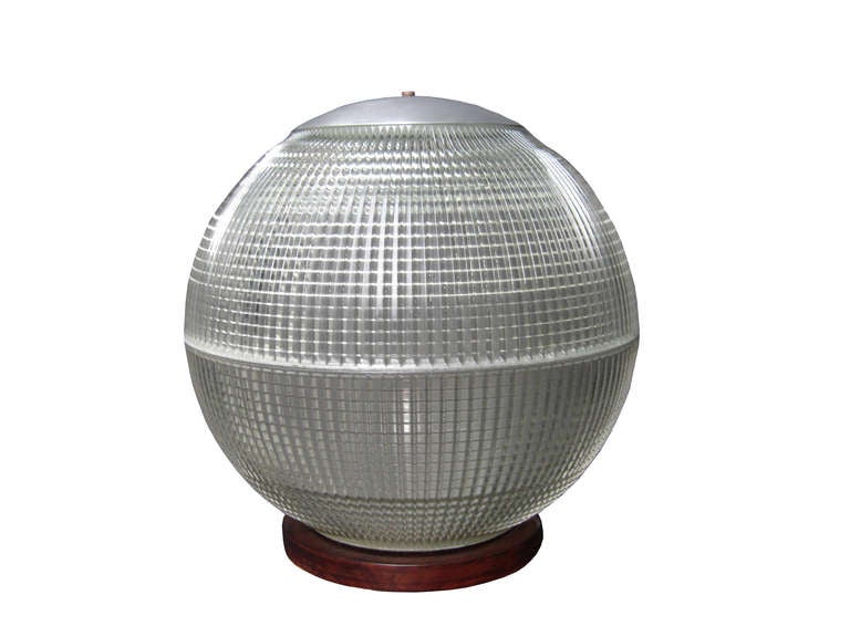 Pair of Large Scale Holophane Sphere Lamps at 1stDibs