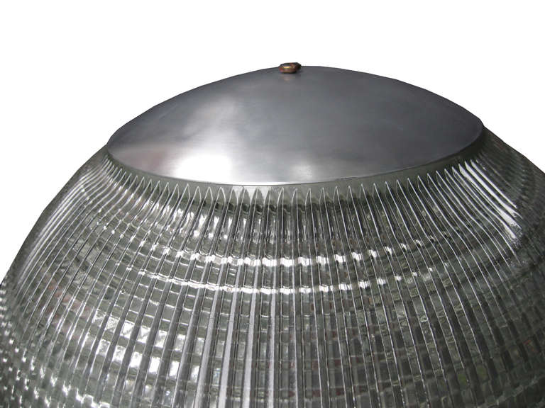 Pair of Large Scale Holophane Sphere Lamps at 1stDibs