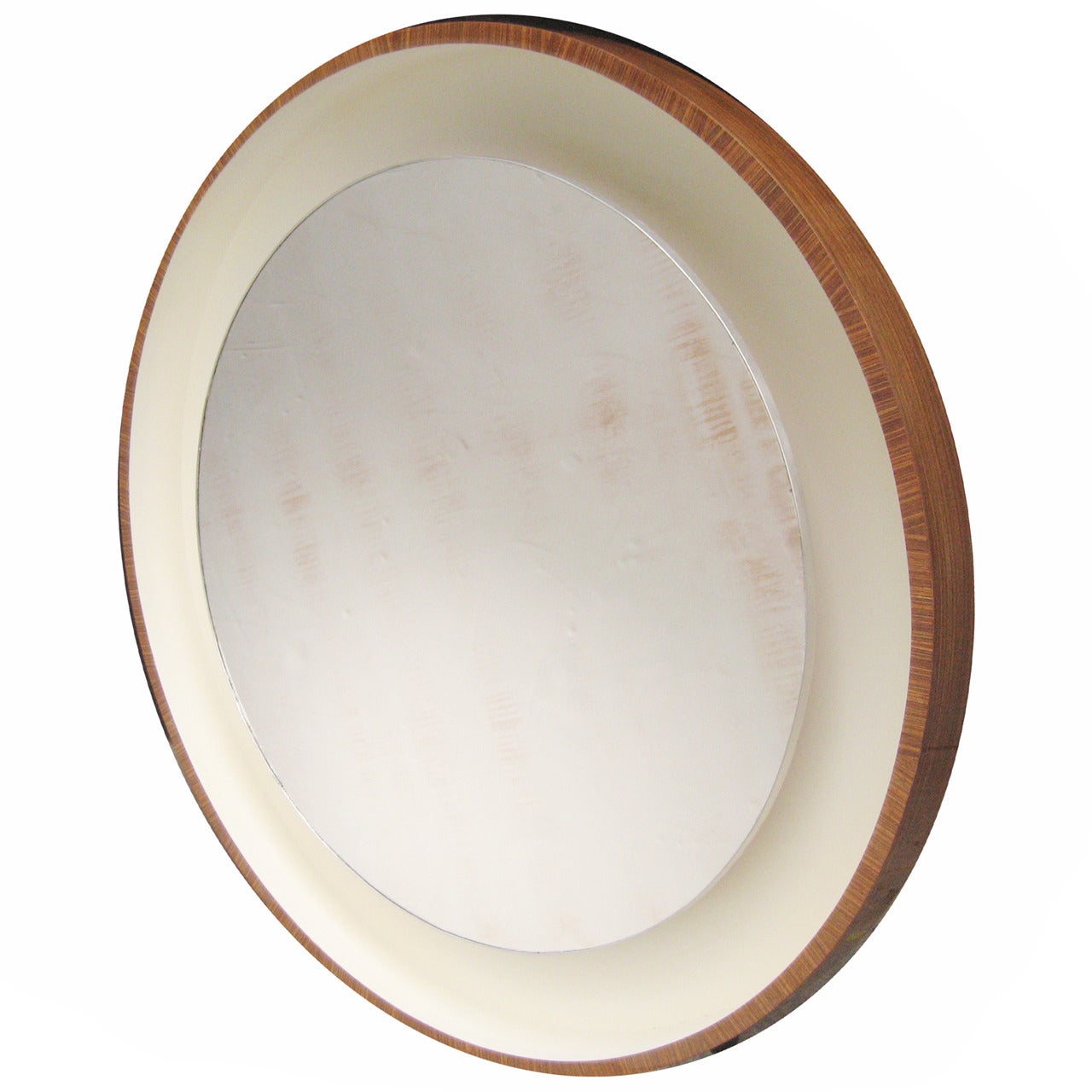Backlit Modernist Round Mirror at 1stDibs
