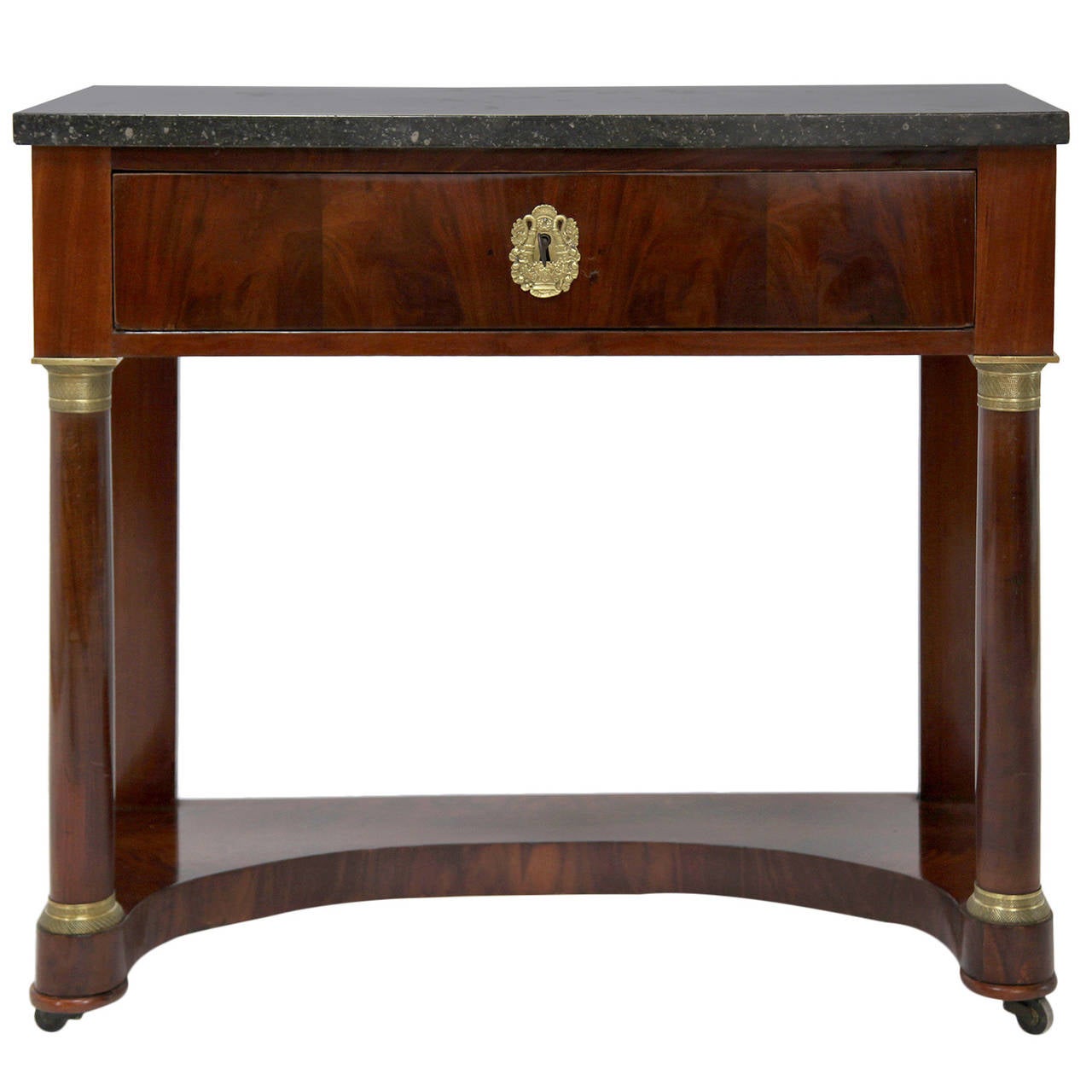 Empire Gilt Bronze Mounted Mahogany Console Table at 1stDibs