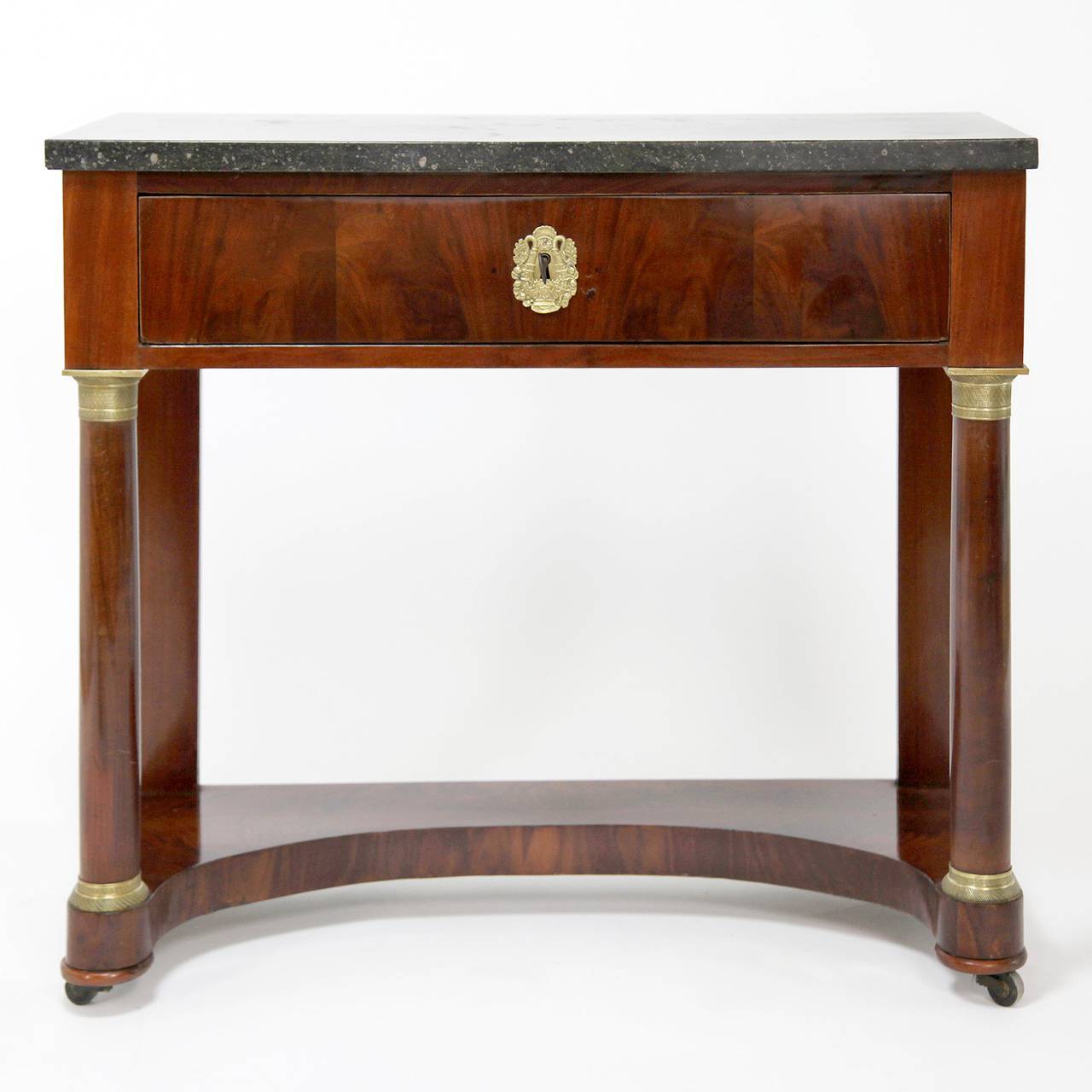 Empire Gilt Bronze Mounted Mahogany Console Table at 1stDibs